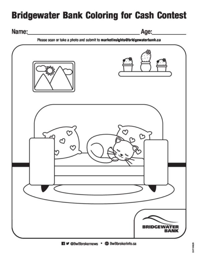 Bridgewater Bank Colouring for Cash Contest - Bridgewater Bank Brokers