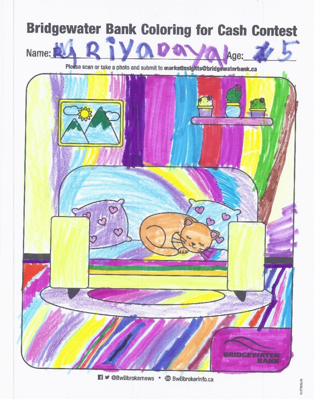 Bridgewater Bank Colouring for Cash Contest - Bridgewater Bank Brokers